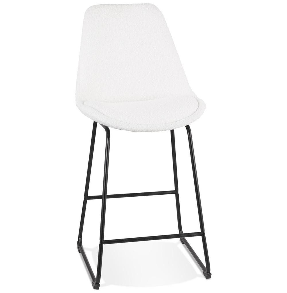 Kadima Design Barhocker Barstuhl Weiß 65cm Sitzhöhe Bouclé