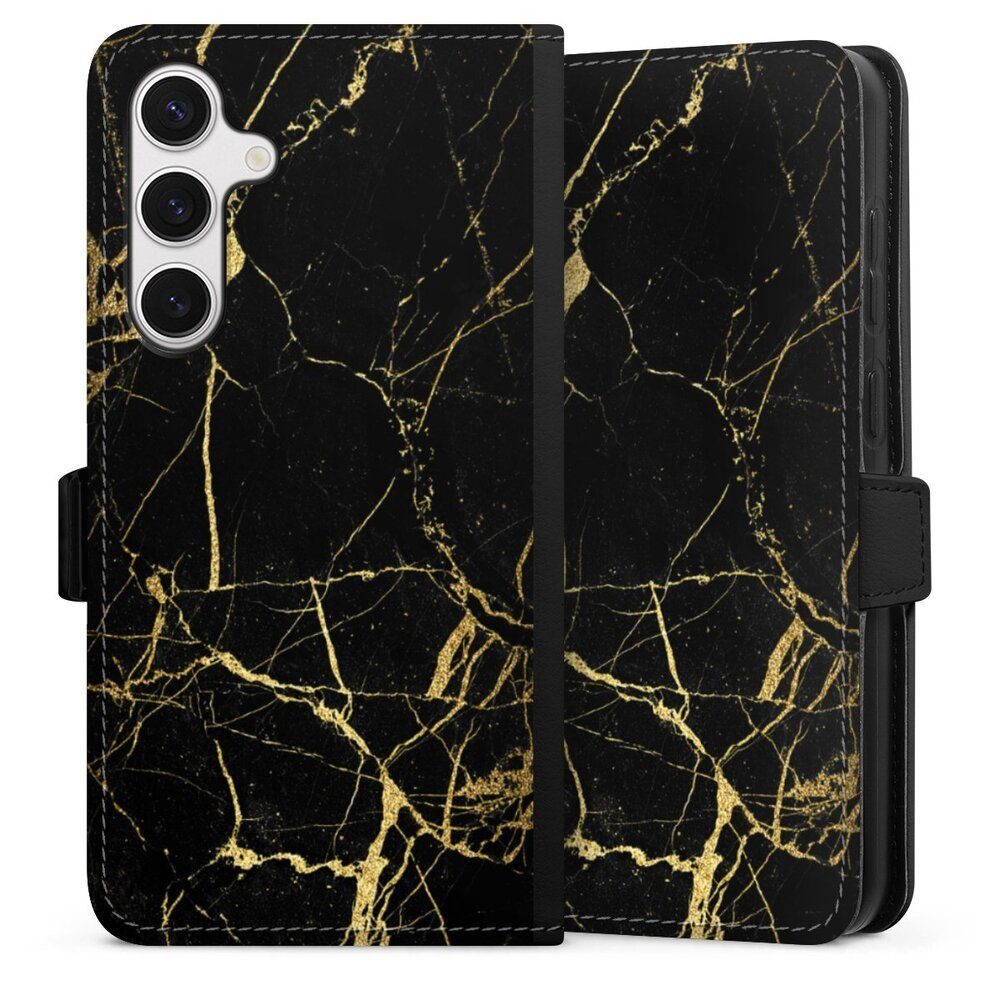 Deindesign Handyhülle Marmor Schwarz Muster Blackgoldmarble Look
