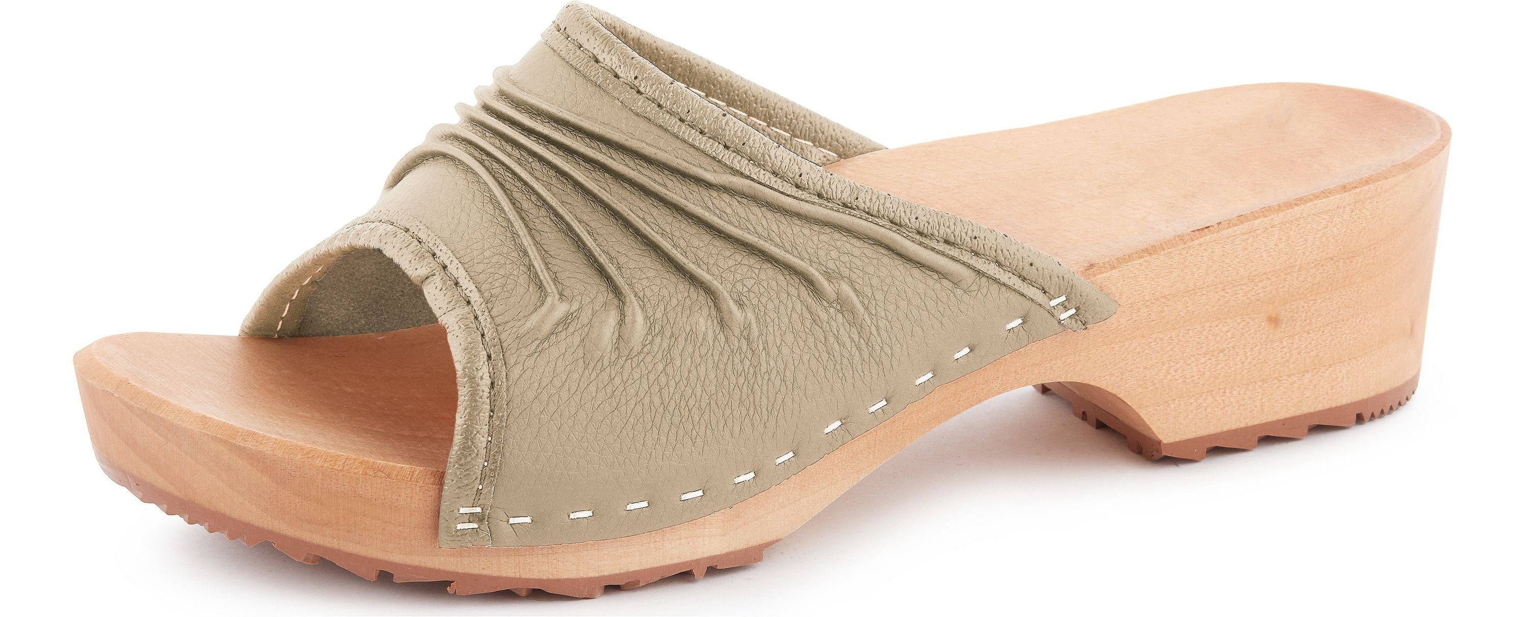 Ladeheid Damen Holzschuhe Leder Clogs Holz Sohle Holzclogs LABR310 Clog