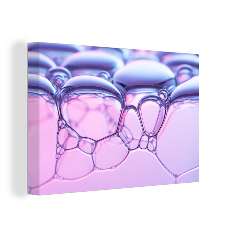 Onemillioncanvasses® Leinwandbild Seifenblasen Rosa Wasser 1 St