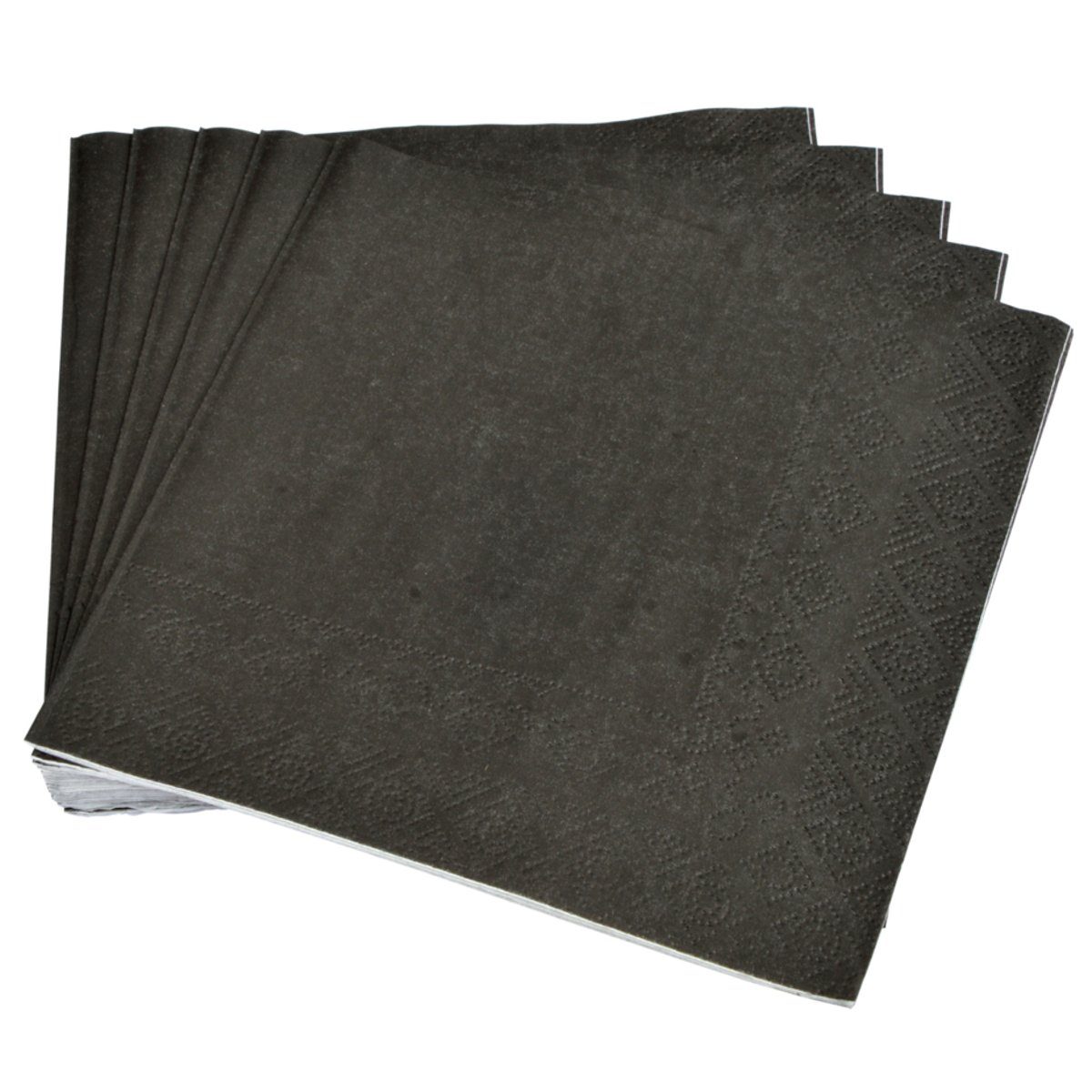 Macosa Home Papierserviette 40 Stk. Cocktailservietten geprägt Papierservietten schwarz 33x33 cm ...