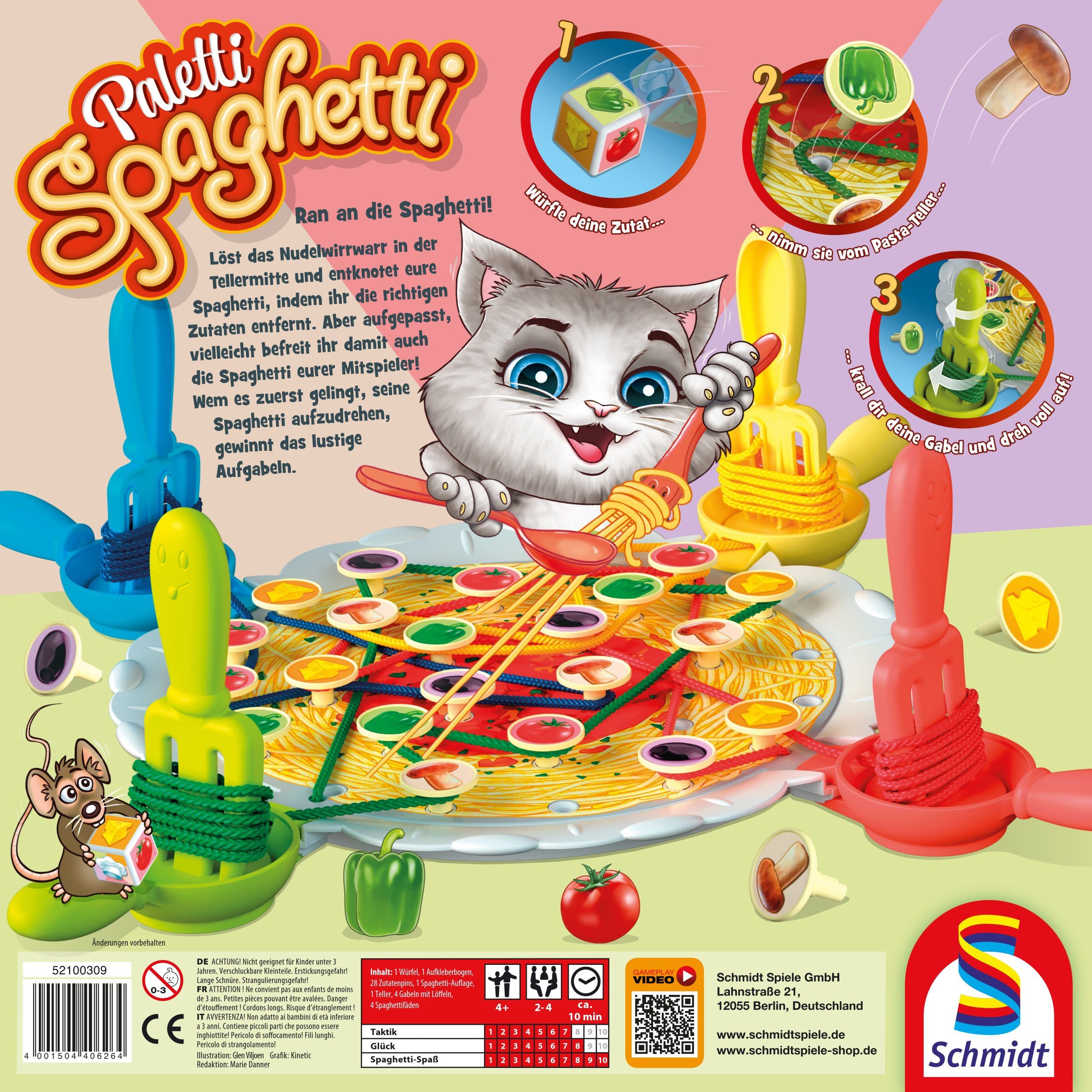 Schmidt Spiele Spiel Paletti Spaghetti, Kinderspiel, Game, Videospiel