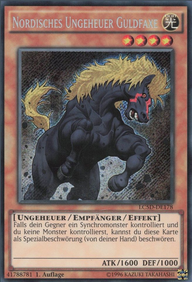Recollectibles Sammelkarte Yugioh Karte Nordisches Ungeheuer Guldfaxe