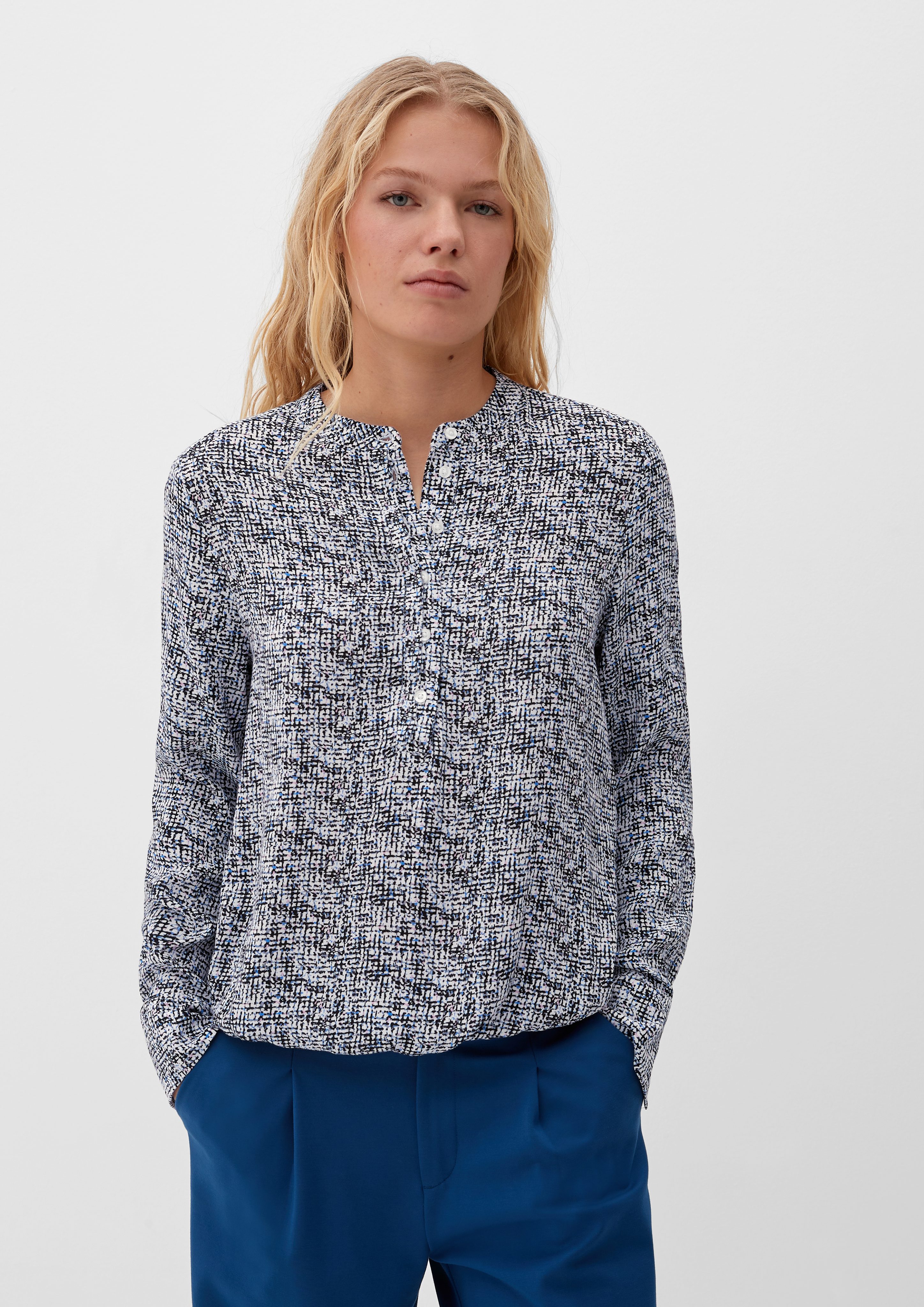 Soliver Langarmbluse Blusenshirt Mit Allover Muster Mit Langen Ärmeln