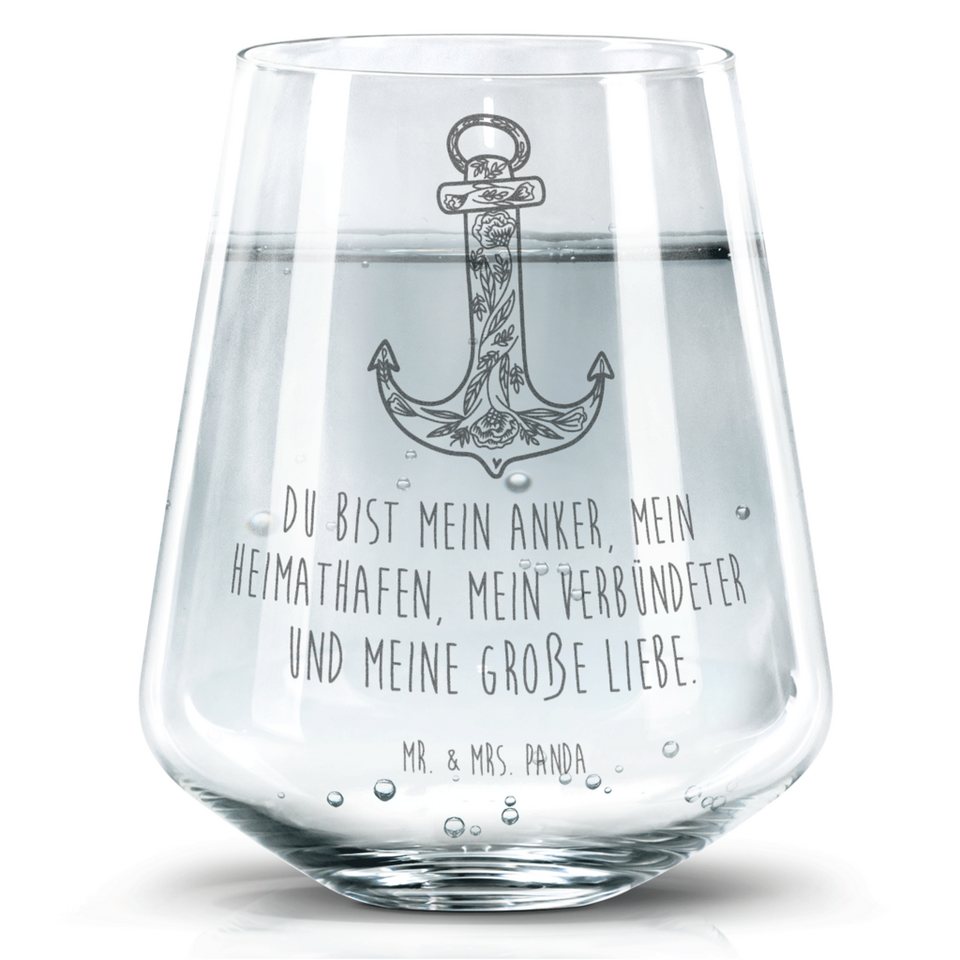 Mr. & Mrs. Panda Glas Anker Blau - Transparent - Geschenk, Trinkglas ... Mr. & Mrs. Panda Glas Anker Blau - Transparent - Geschenk, Trinkglas ...