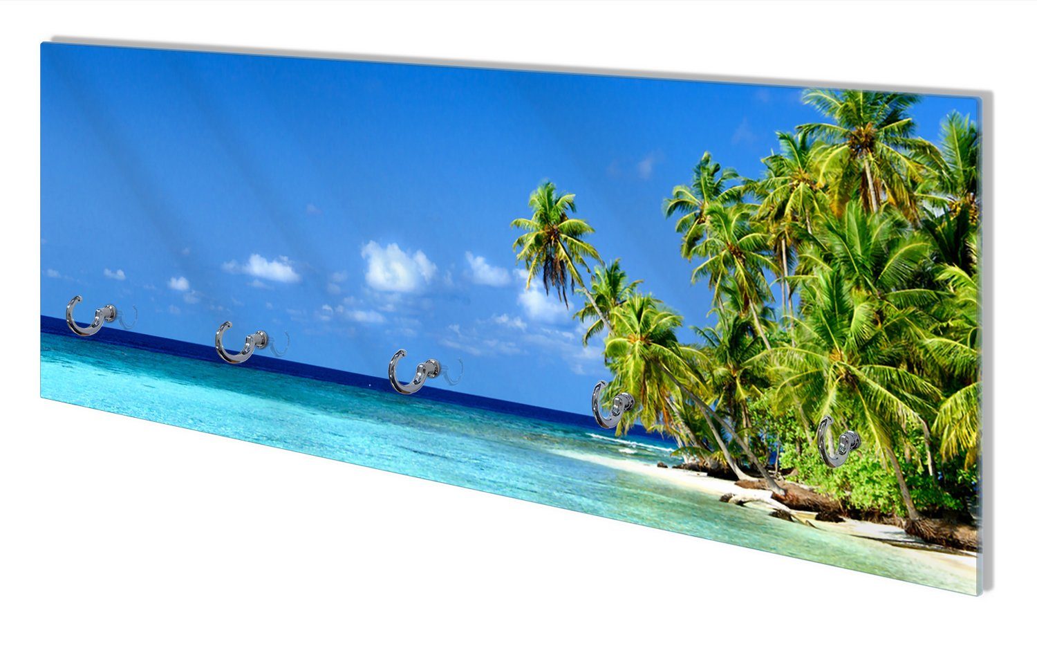 Wallario Wandgarderobe Blauer Himmel Weißer Strand Palmen Und Das