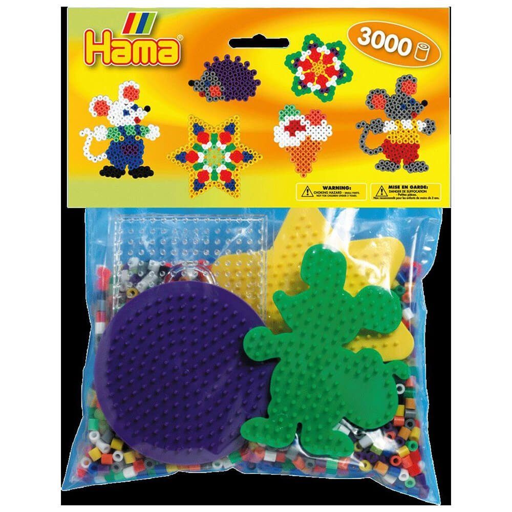 Hama Perlen Bügelperlen Hama Set ca. 3000 Bügelperlen, 4 Stiftplatten ...