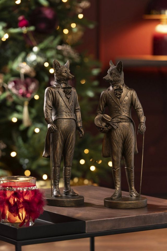 Gilde Dekoobjekt Elegantes 4er Set Fuchs Gentleman Ein Hauch Von