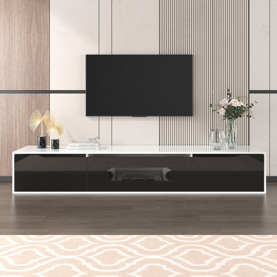 Modfu Tv Schrank Lowboard 1 St Hochglanzmit Farbwechselndem Led