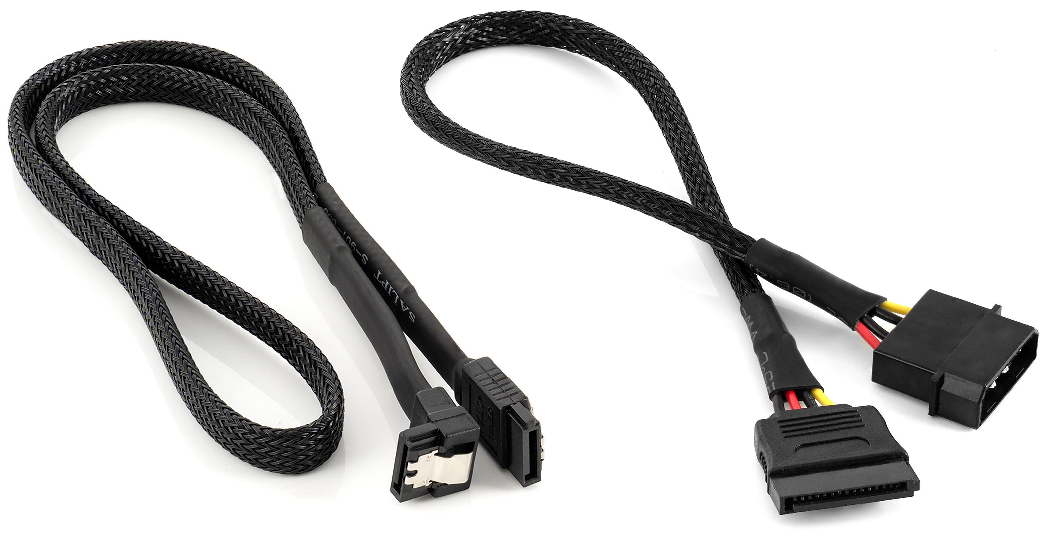Poppstar Computer-Kabel, SATA 3 Datenkabel + Stromadapter-Kabel Molex 4 ...