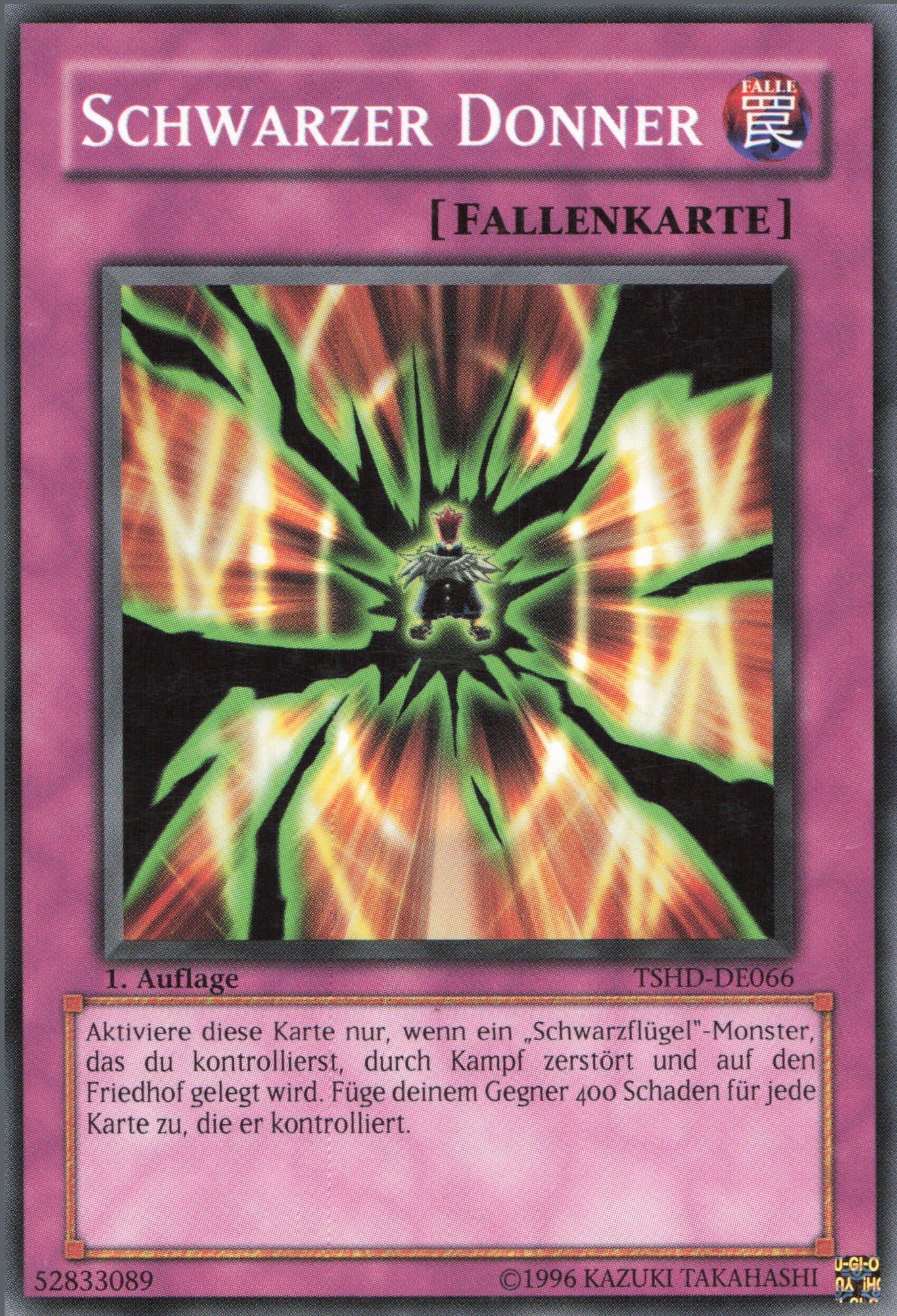 ReCollectibles Sammelkarte YuGiOh Karte Schwarzer Donner deutsch, Yu-Gi-Oh! Karte TSHD-DE066 Common