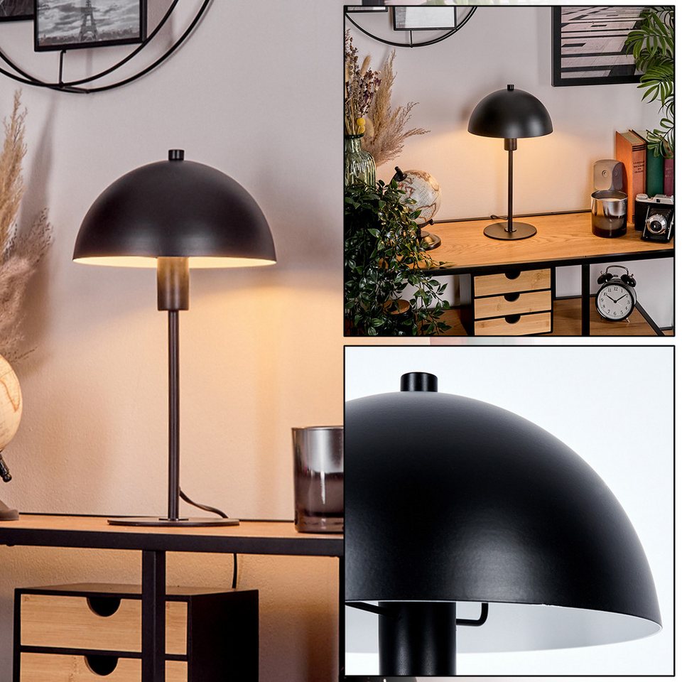 Hofstein Tischleuchte Moderne Nachttischlampe Aus Metall In Schwarz