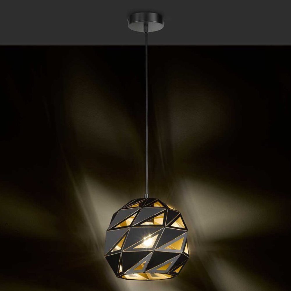 Click Licht Hängeleuchte Pendelleuchte Juba In Schwarz Und Gold Aus
