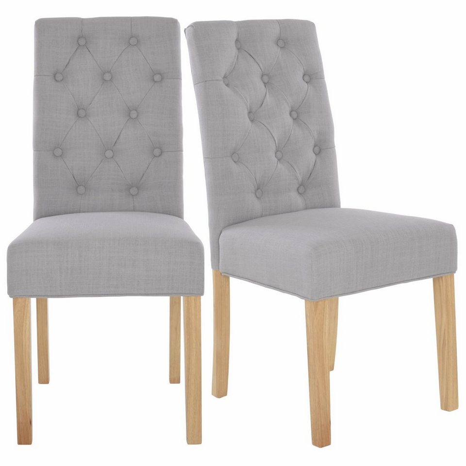 Raburg Esszimmerstuhl 2er Set Lily In Grau Meliert Chesterfield