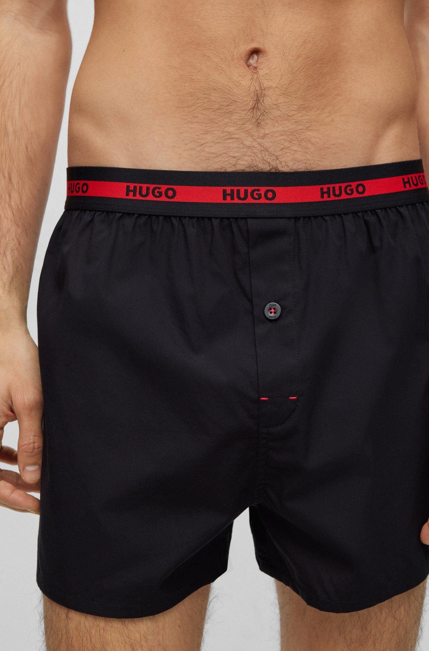 HUGO Boxershorts WOVEN BOXER TWINPACK mit Hugo Logo-Elastikbund ...