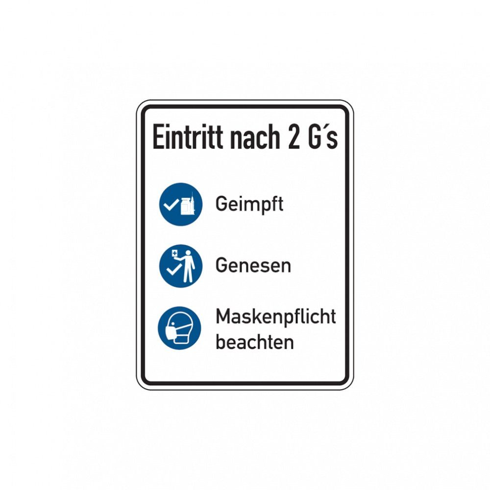 König Werbeanlagen Hinweisschild Hinweisschild, Eintritt nach 2 G's, PVC, 200x300 mm, 1 Stk
