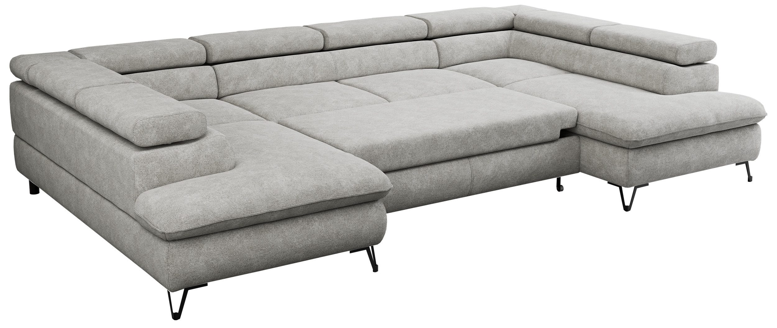 Preisvergleich für MKS MÖBEL Ecksofa PETER U, Set, Ecksofa U-Form, Wellenfedern, T30-Schaum ...