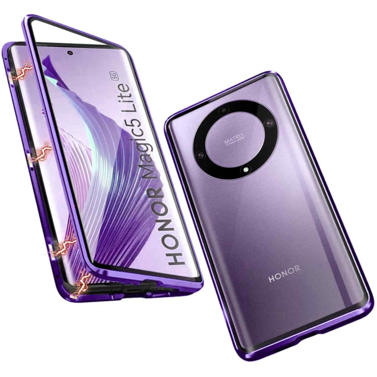 Wigento Handyhülle Für Honor Magic 5 Lite 360 Grad Magnet Glas Bumper