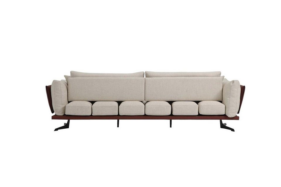 Jvmoebel 2 Sitzer Zweisitzer Sofa 2 Sitzer Stoff Beige Modern Design