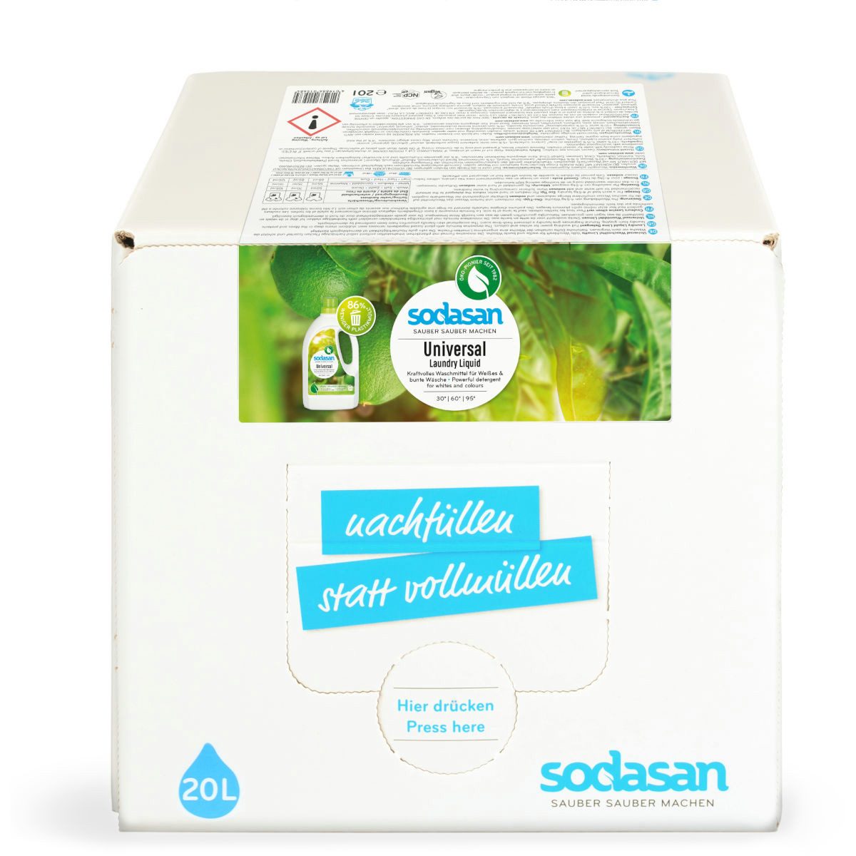 Sodasan SODASAN Universal Waschmittel Limette 20 Liter Vollwaschmittel, Frischer Limettenduft ...