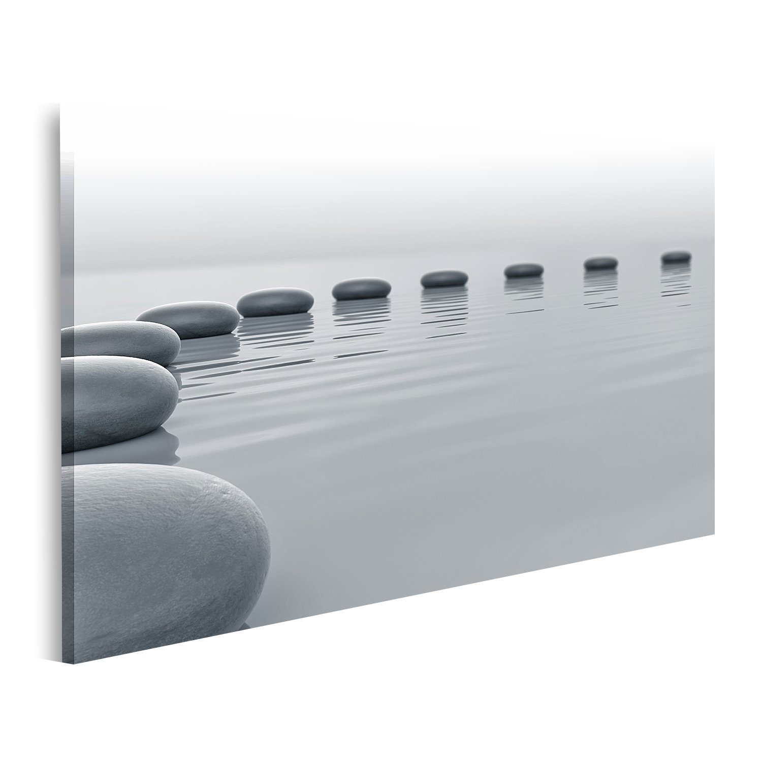 islandburner Leinwandbild Bild auf Leinwand Steine Im Wasser Bilden Einen Kreis Towars Den Horiz