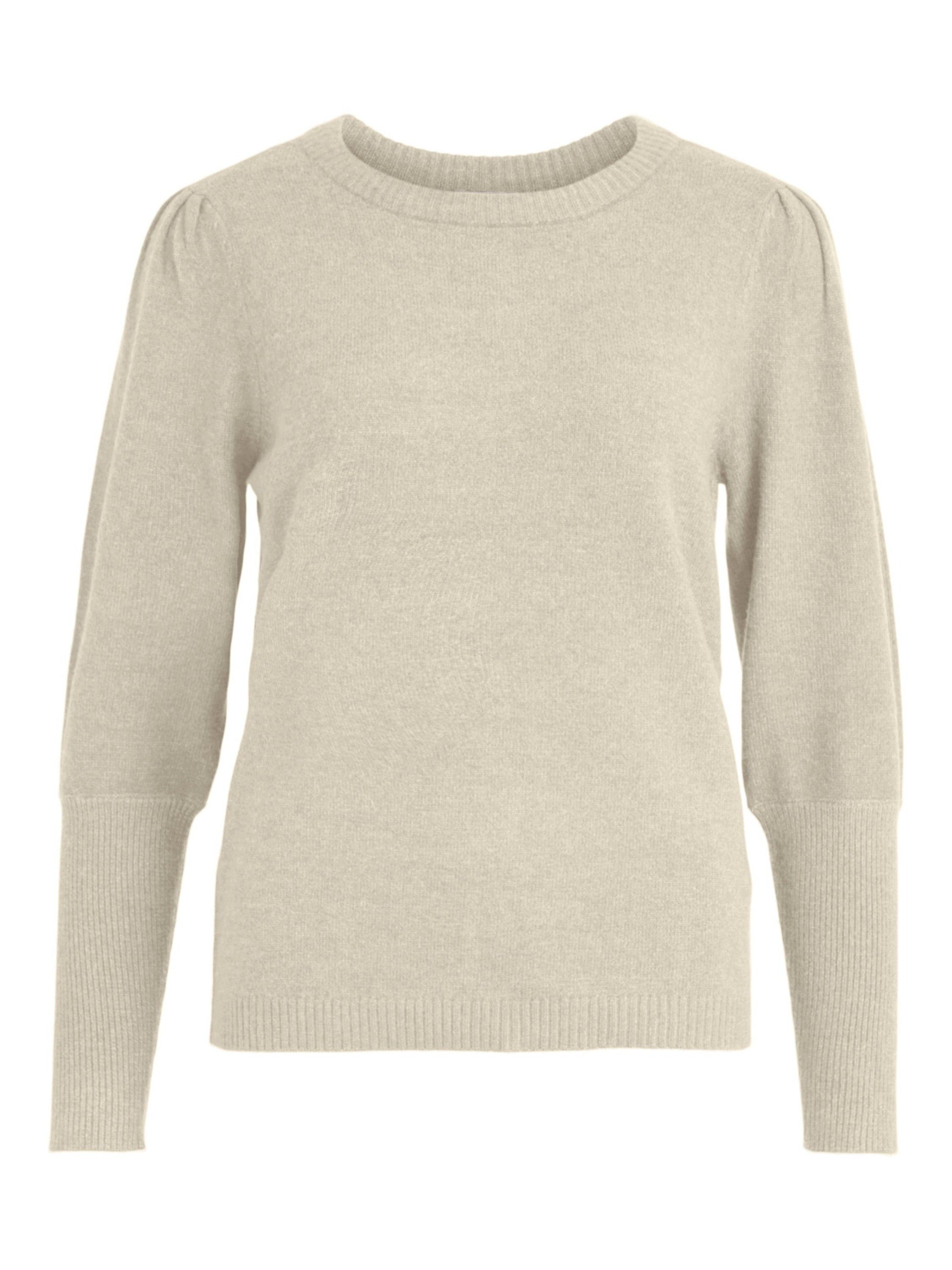 Vila Strickpullover Ril (1-tlg) Drapiert/gerafft, Ton-in-Ton-Nähte