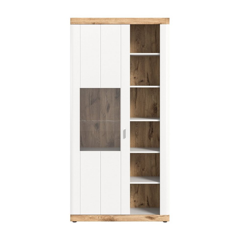 Newroom Vitrine Lodera Vitrine Weiß Melamin Weiß Matt Mdf Tz Modern