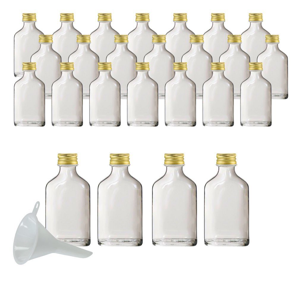 mikken Flachmann 25er Set Mini Flachmann 20 ml Taschenflasche mit Deckel und Trichter, Inkl ...