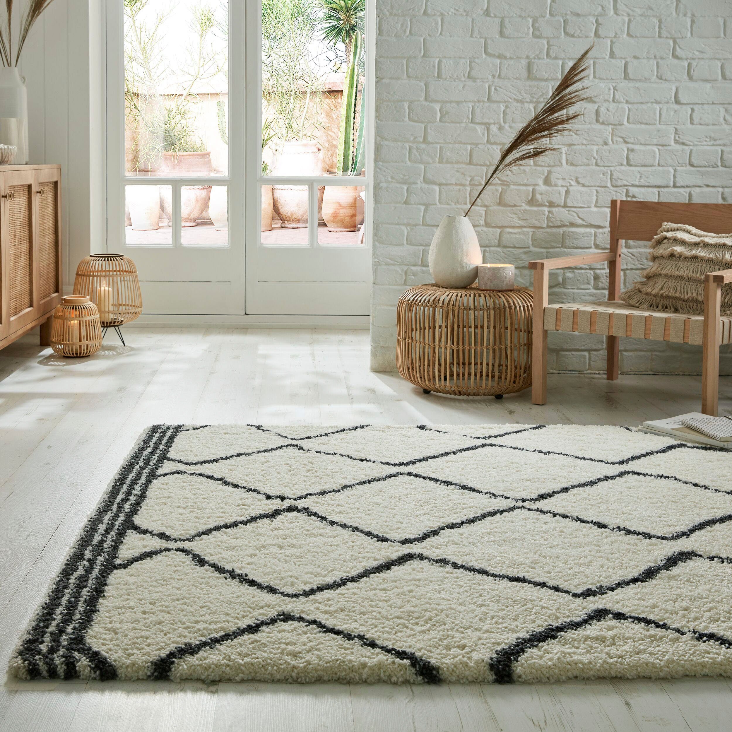 Flair Rugs Hochflor Teppich Riad Rechteckig Höhe 40 Mm Berber Muster