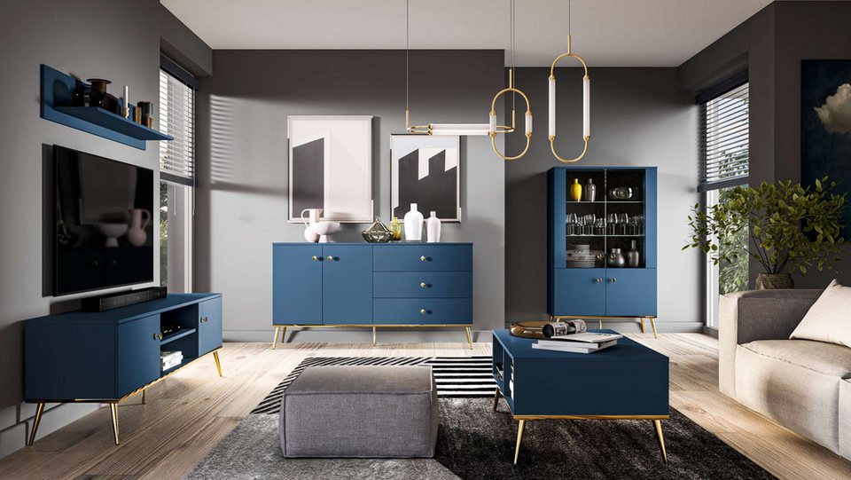 99rooms Wohnwand Noah Set 5 St Wohnzimmer Set Mit Soft Close
