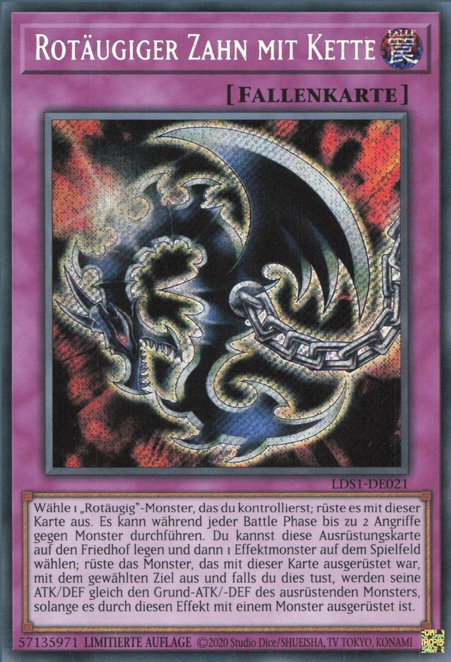 Recollectibles Sammelkarte Yugioh Karte Rotäugiger Zahn Mit Kette