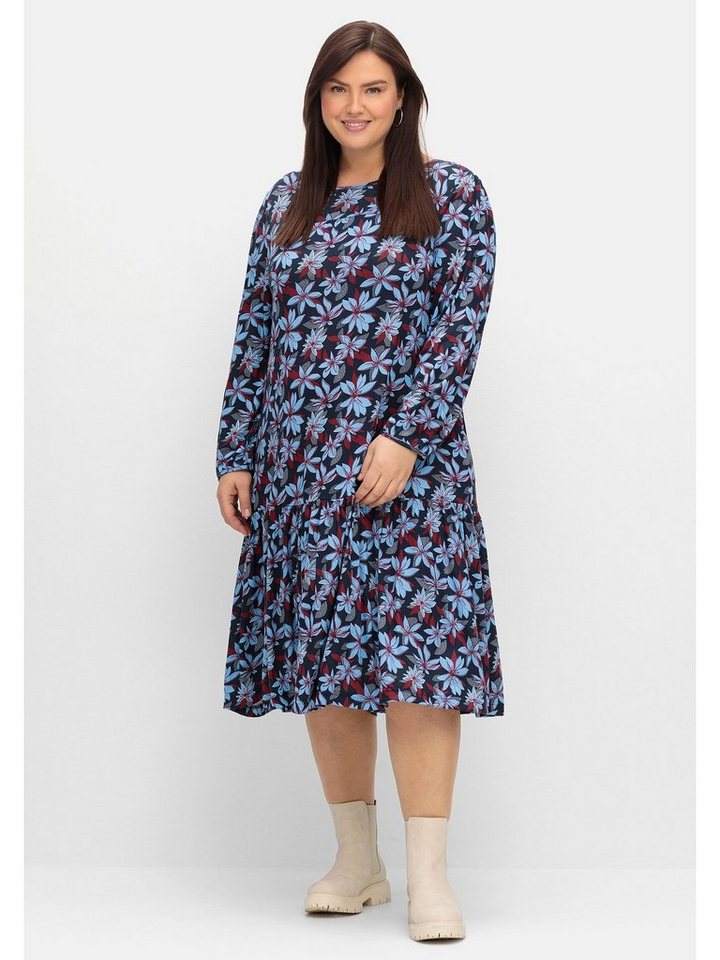 Sheego Jerseykleid Große Größen Mit Blumendruck In A Linie