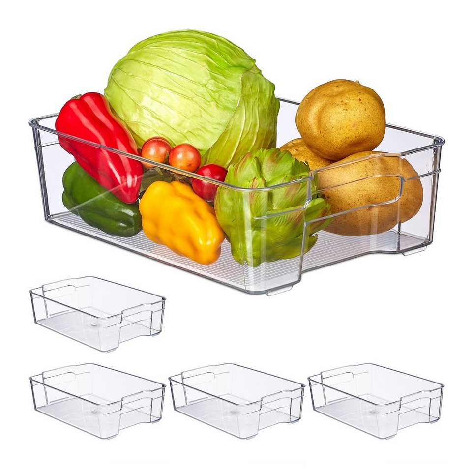 Relaxdays Küchenorganizer Set 5 X Kühlschrank Organizer Mit Griffen