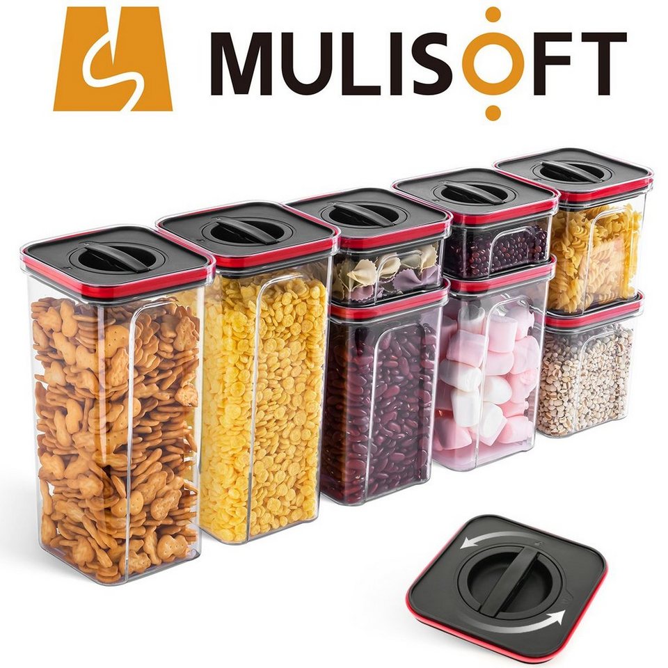 Mulisoft Vorratsdose 8x Vorratsdosen Set Küchenorganizer Mit Deckeln