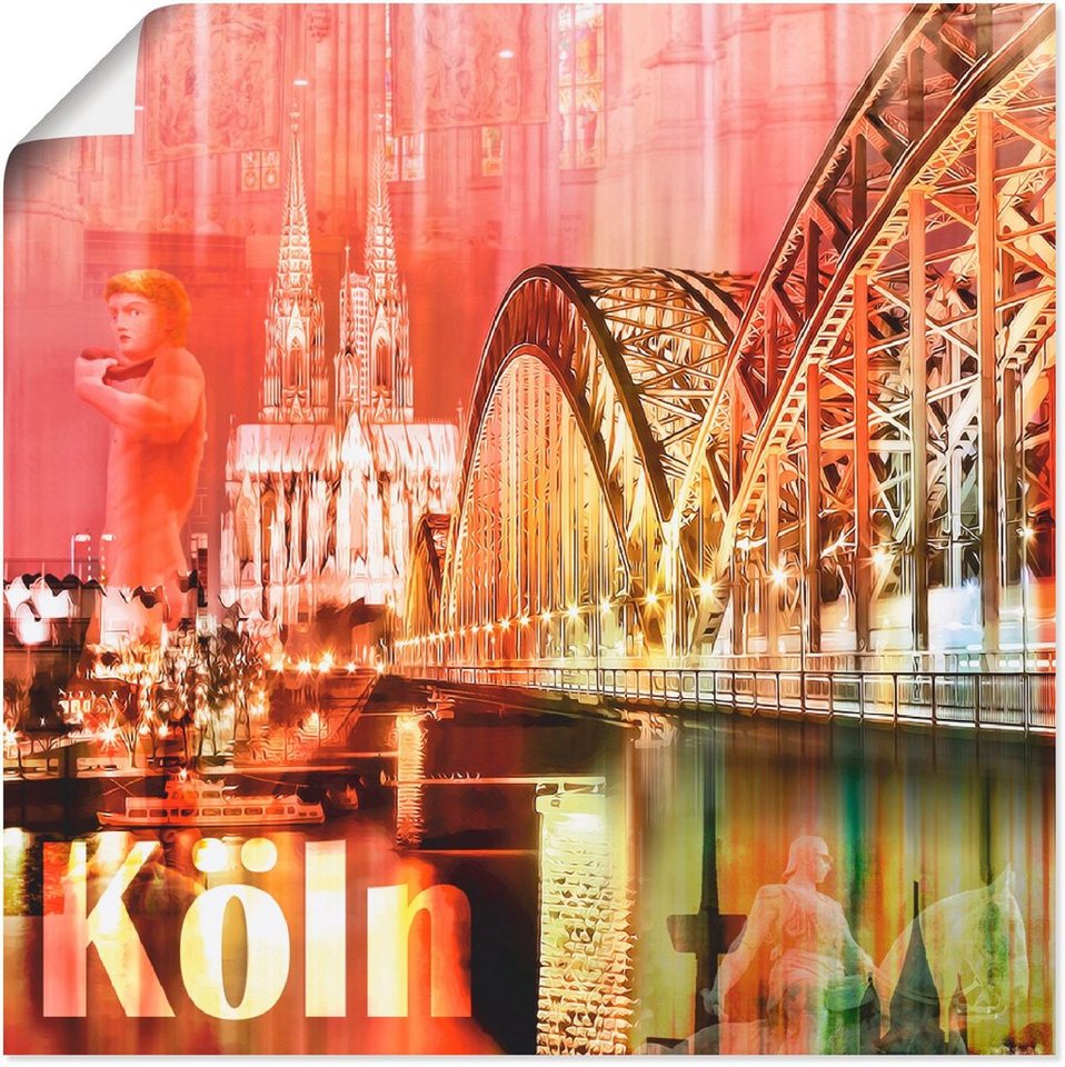 Artland Wandbild Köln Skyline Abstrakte Collage Gebäude 1 Stück