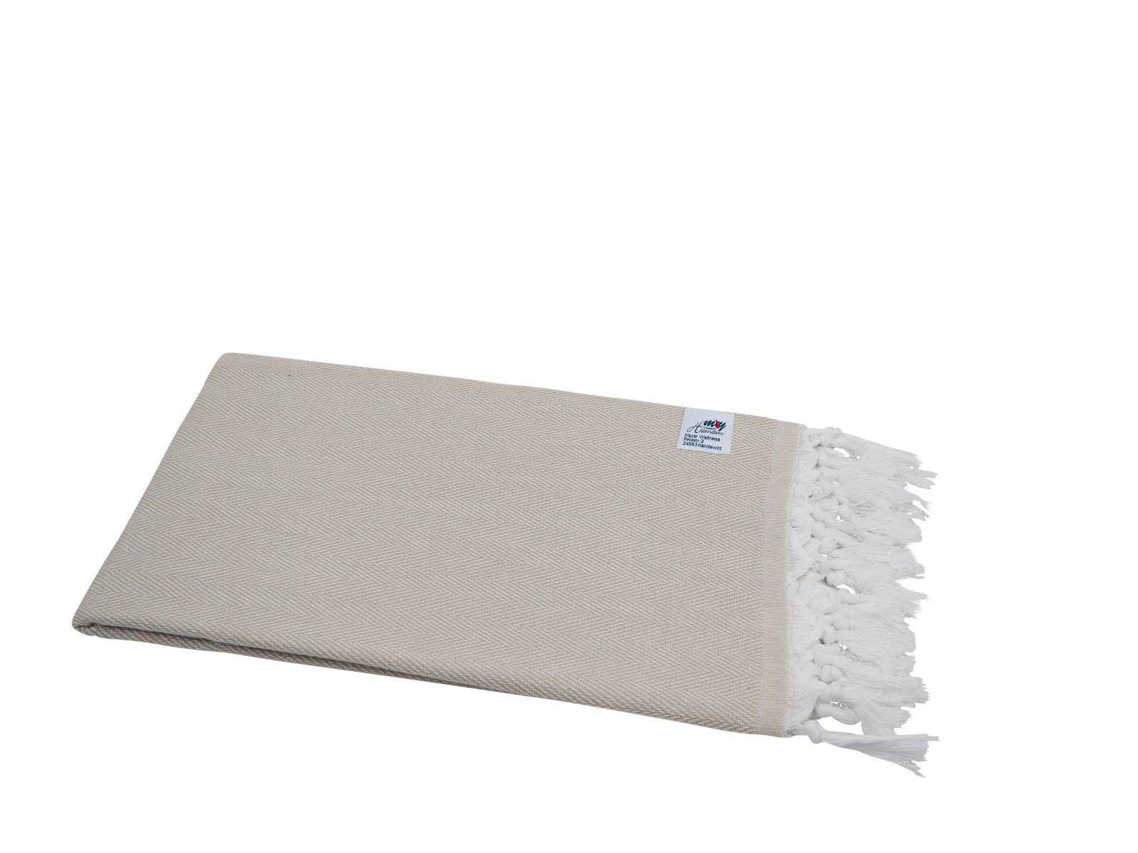 my Hamam Hamamtücher Saunatuch mit Fransen beige unifarben, Baumwolle (1-St), saugstark u. fest ...