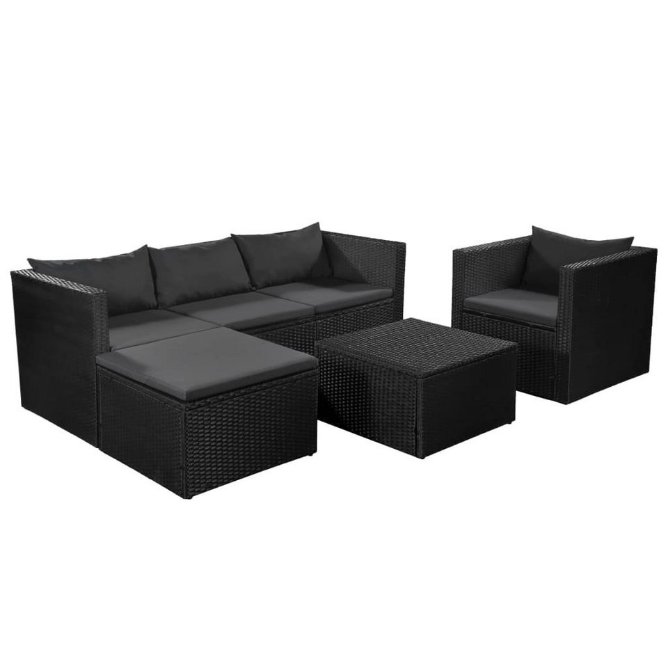 Vidaxl Gartenlounge Set 4 Tlg Garten Lounge Set Poly Rattan Schwarz