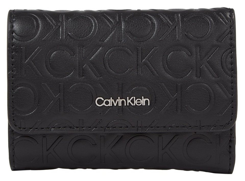 Calvin Klein Geldbörse Ck Must Trifold Sm Emb Mit Allover Logo Prägung