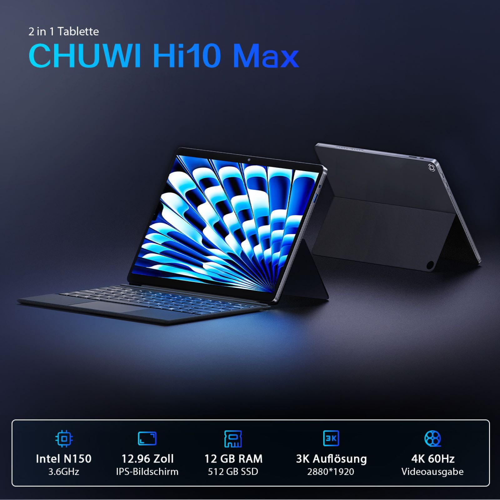 Preisvergleich für CHUWI Hi10 Max Set Intel N150,2, in der Farbe Grau | Ladendirekt