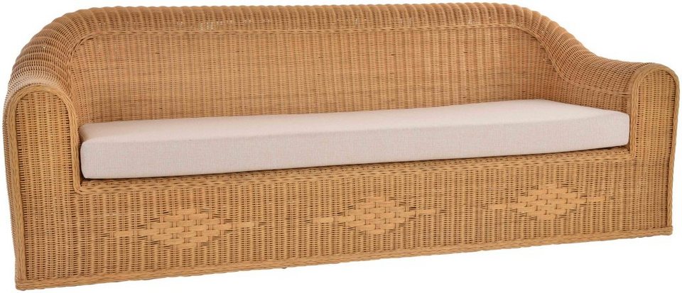 Krines Home Loungesofa Rattansofa Count Wohnzimmer Couch Aus Echtem
