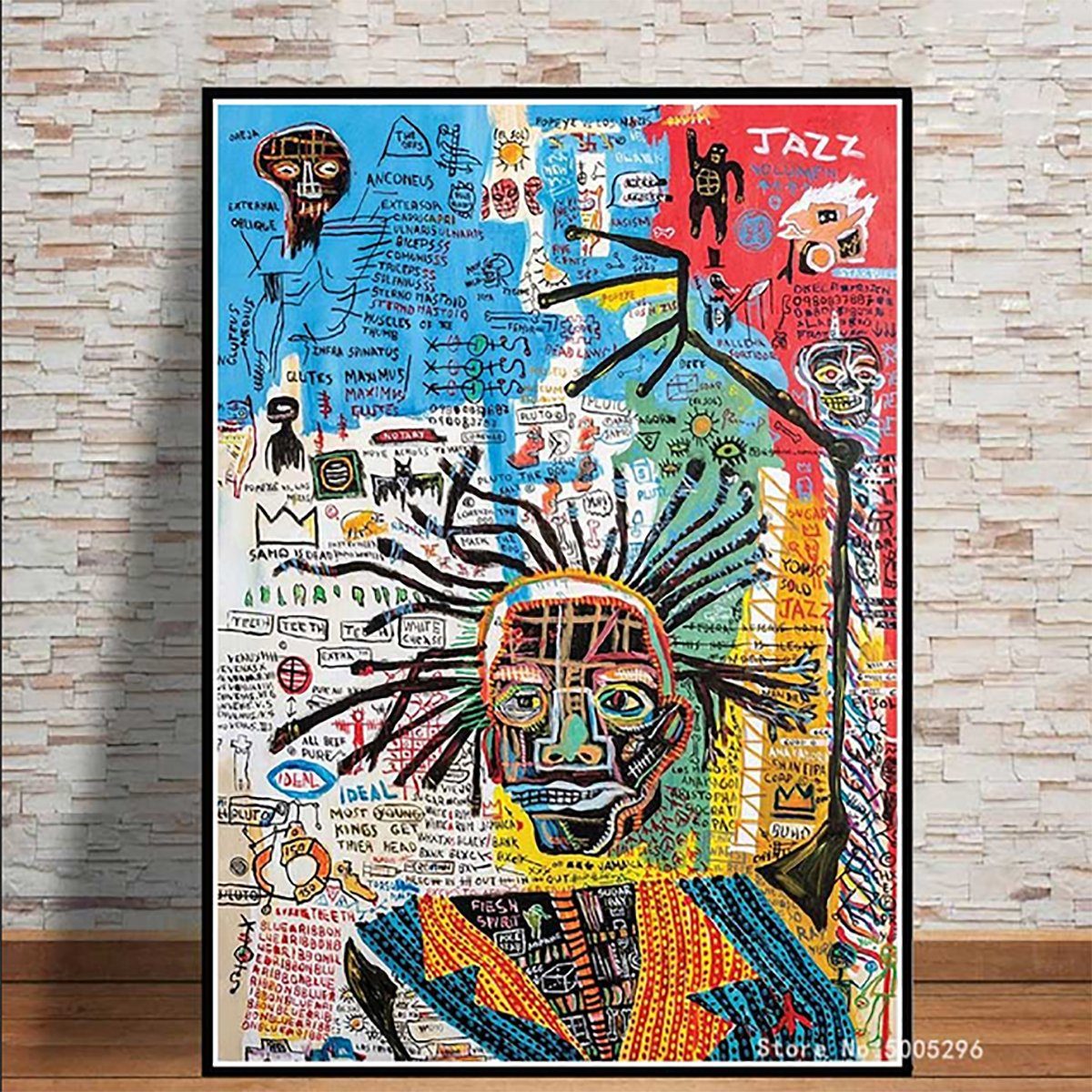 TPFLiving Kunstdruck (OHNE RAHMEN) Poster - Leinwand - Wandbild, Jean-Michel Basquiat - Werke ...