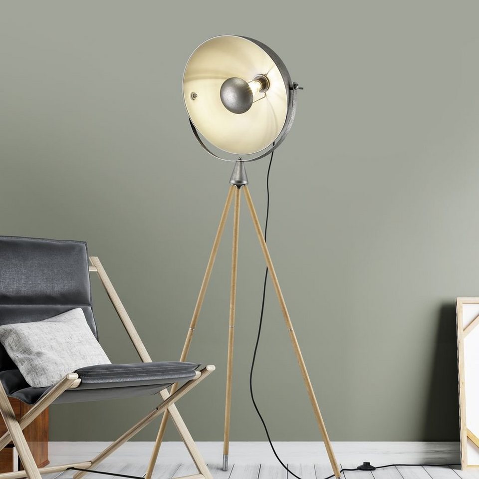 Click Licht Stehlampe Tripod Stehleuchte Delhi In Nickel E27