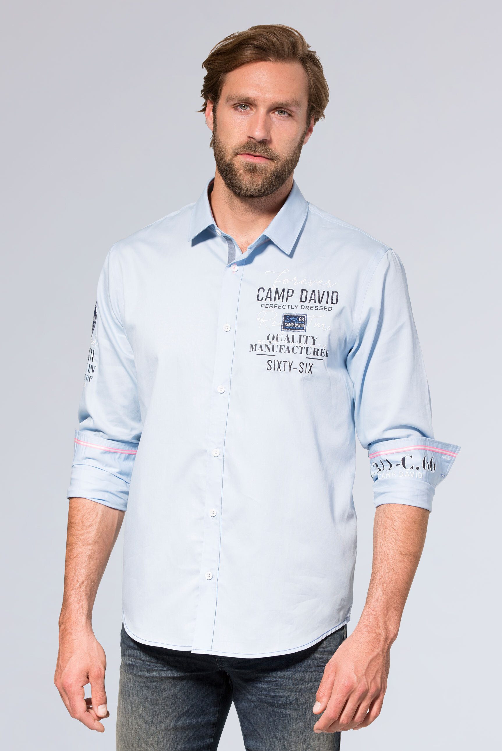 Camp David Langarmhemd Mit Herausnehmbaren Kragenstäbchen