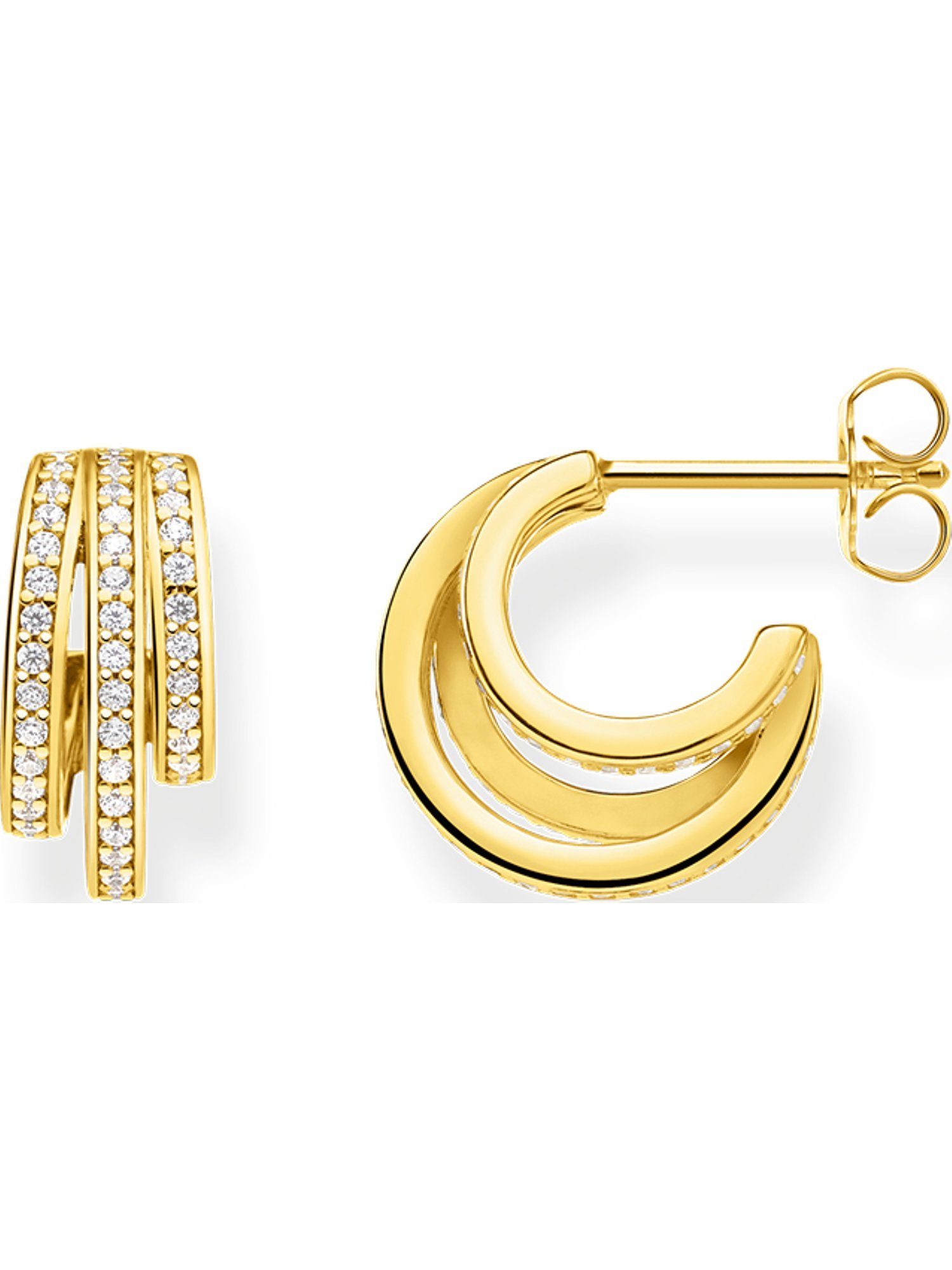 THOMAS SABO Paar Creolen Thomas Sabo Damen-Creolen 925er Silber Zirkonia (Paar), Thomas Sabo Creolen