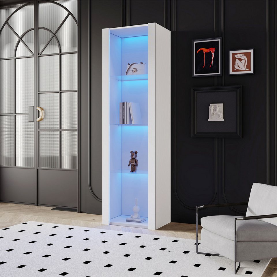 Autolock Vitrine Hochglanz Vitrinenschrank Mit Led Beleuchtung 3