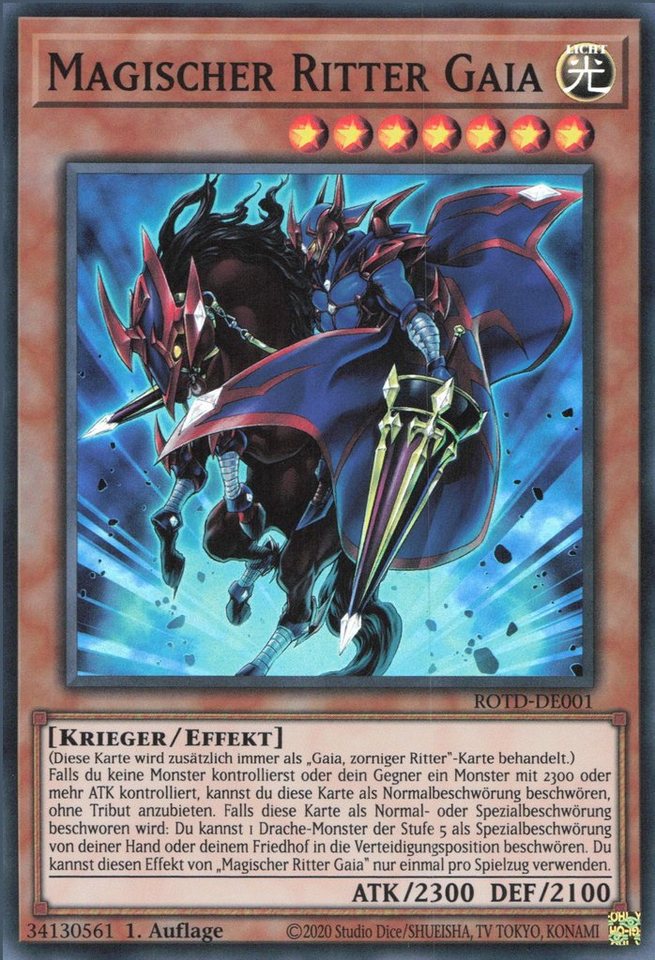 Recollectibles Sammelkarte Yugioh Karte Magischer Ritter Gaia Deutsch