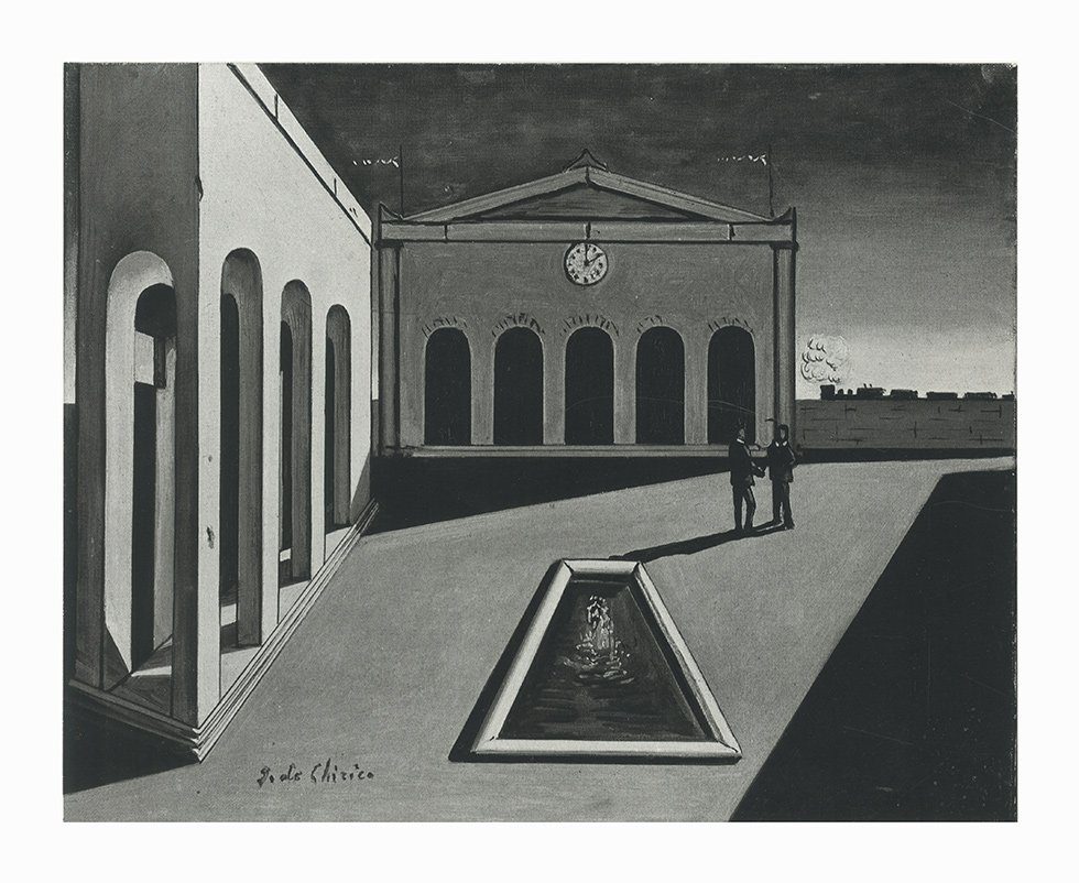 Kunstdruck Das Rätsel der Stunde Giorgio De Chirico Surrealismus Werbung 1430, (1 St)