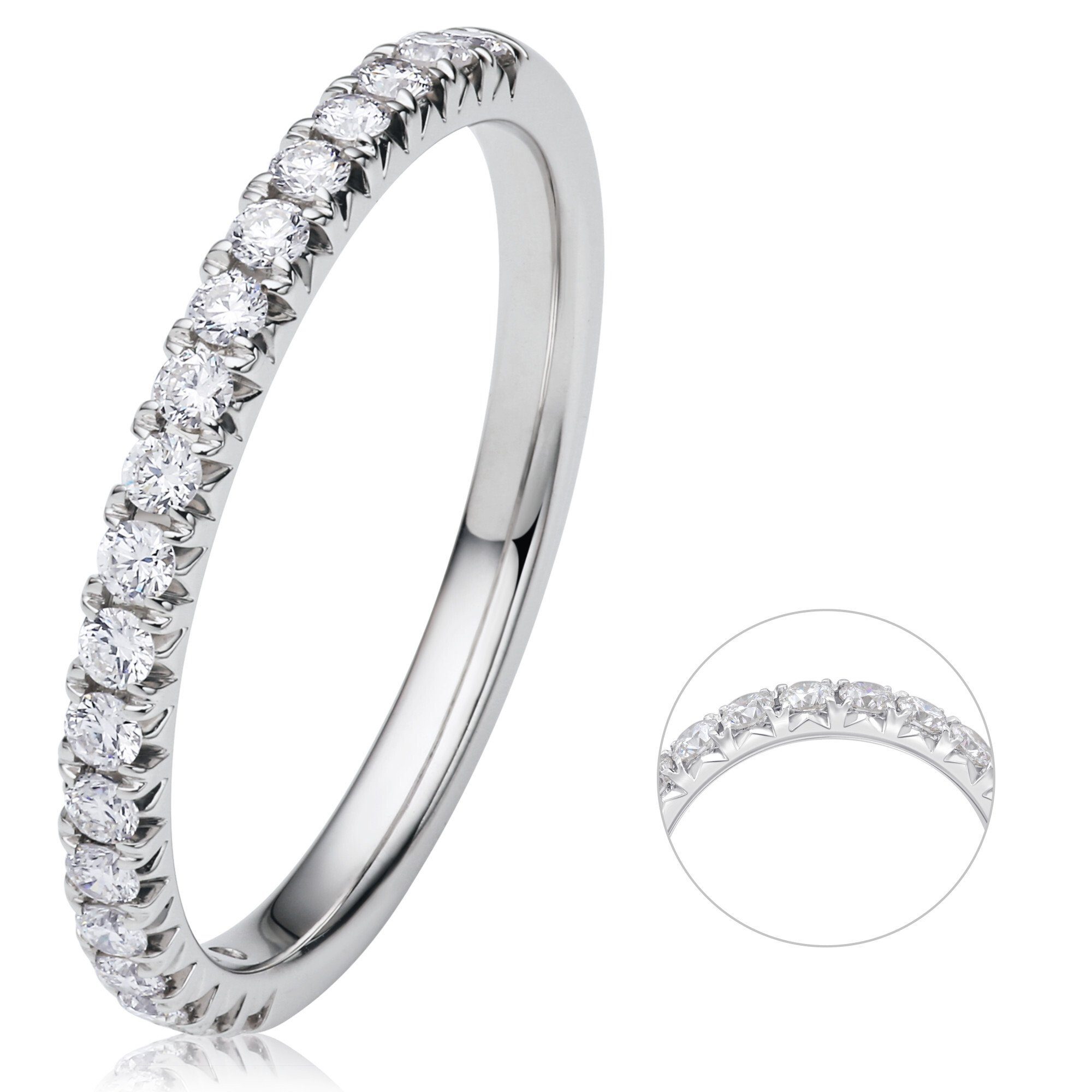 ONE ELEMENT Diamantring 0.33 ct Diamant Brillant Memoire Ring aus 585 Weißgold, Damen Gold ...