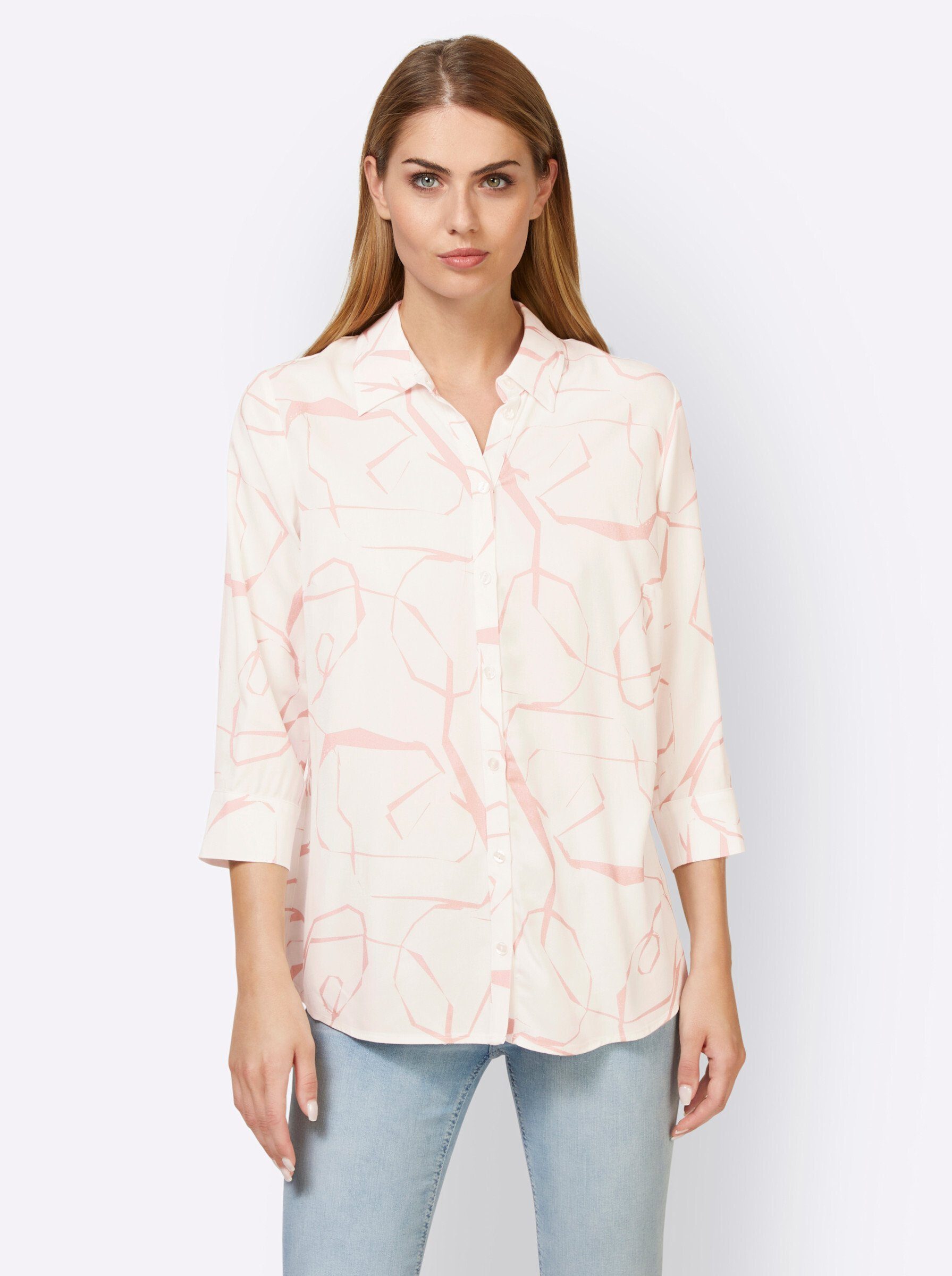 Heine Klassische Bluse Druckbluse Atmungsaktiv
