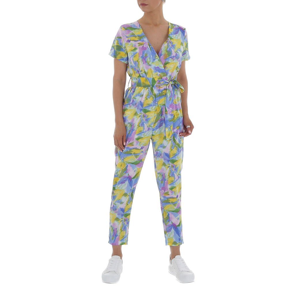 Ital Design Jumpsuit Damen Freizeit Wickel Wickeloptik Geblümt Langer